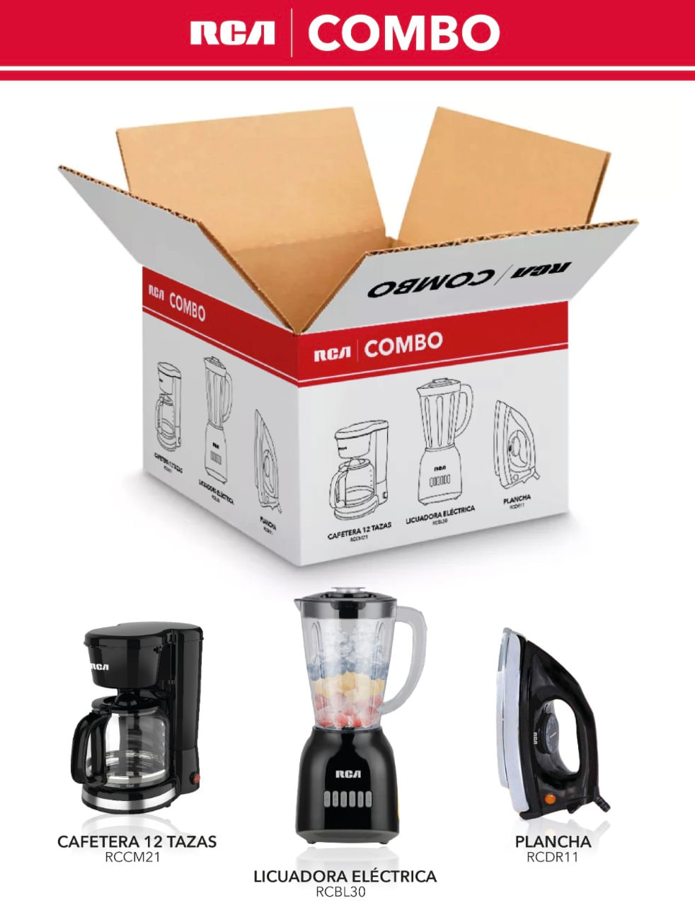 Combo Licuadora Cafetera Plancha RCA - Elektra Guatemala