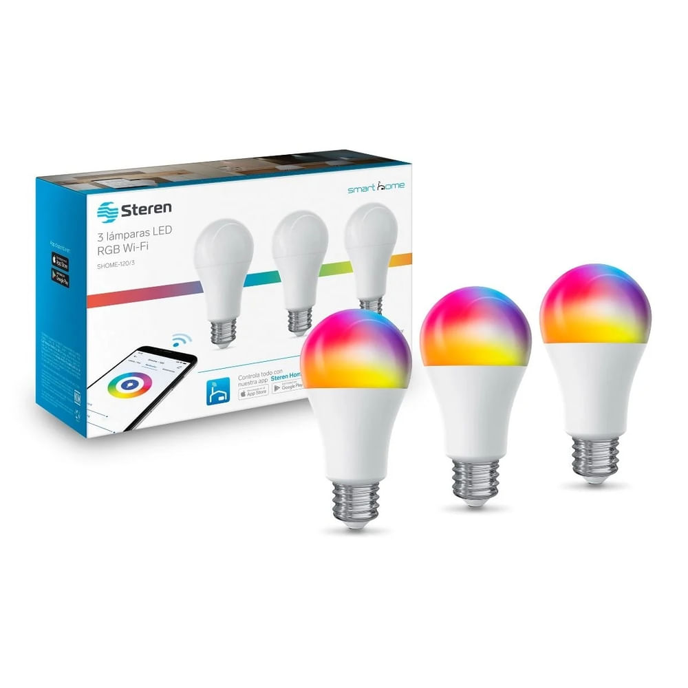 Paquete de 3 Focos Led RGB WI-FI - Elektra Guatemala